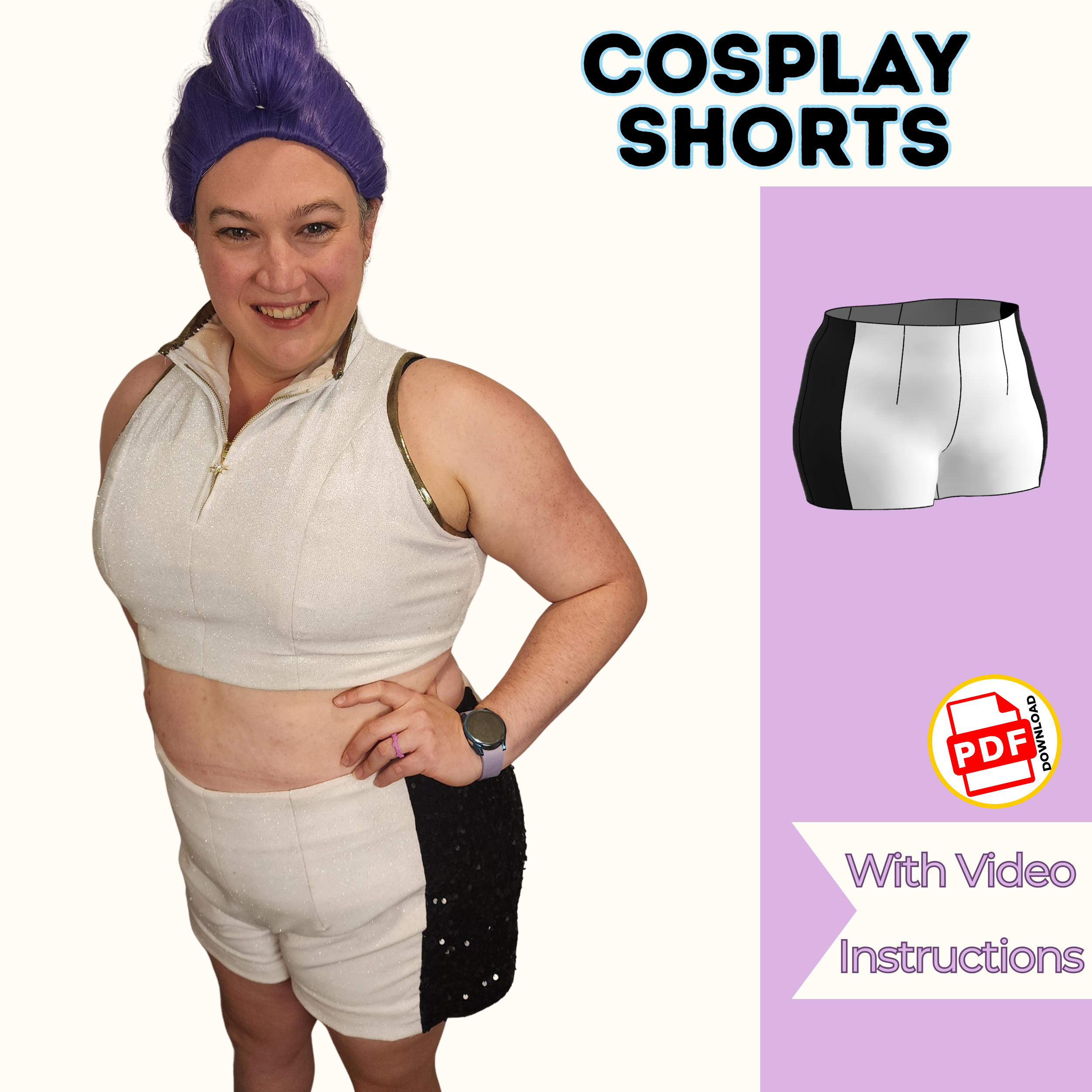 Cosplay-Inspired Shorts Sewing Pattern with PDF + Projector Files Sew ...