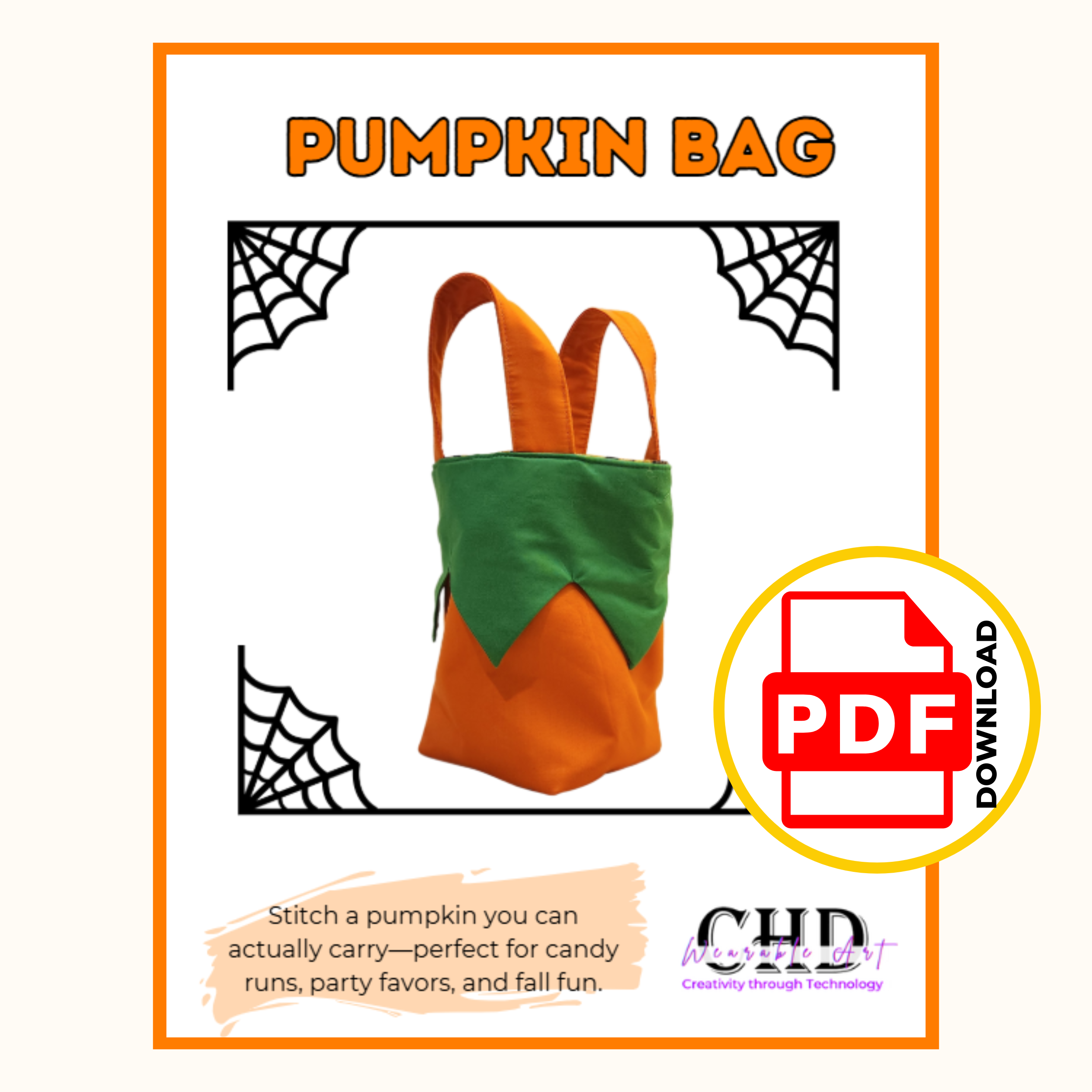 Pumpkin Bag Sewing Pattern: 8 Sizes, Video Tutorial (PDF and Projector ...