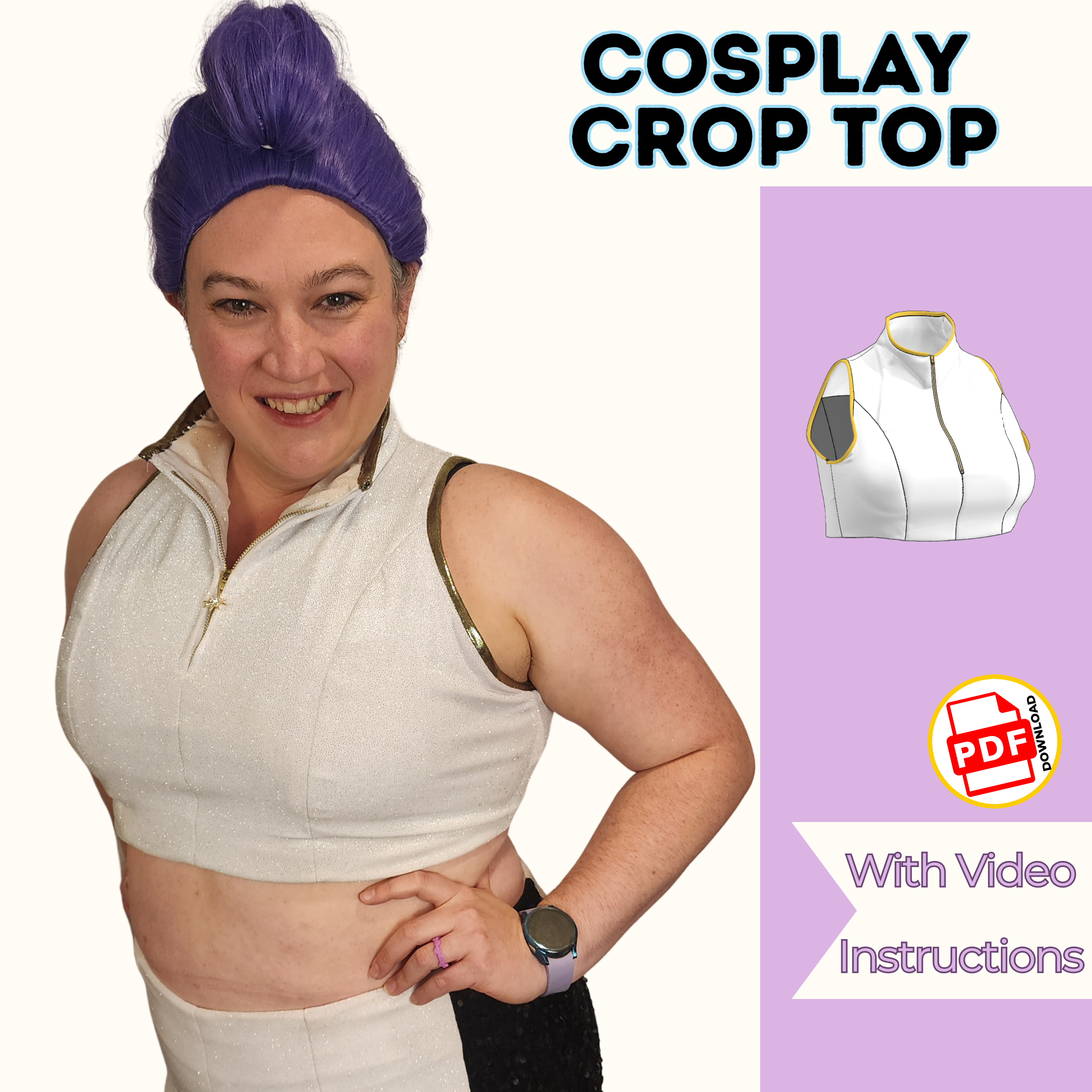 K-Pop Cosplay Crop Top | Demon Fighting Outfit DIY Tutorial - 18 sizes ...